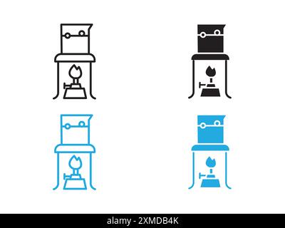 burner boiling chemical icon Vector symbol or sign set collection in ...