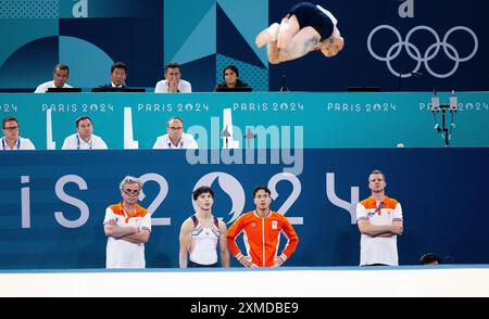 PARIS - Jermain Gruenberg, Loran de Munck and Frank Rijken in action ...