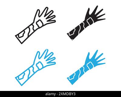 Contact Dermatitis icon Vector symbol or sign set collection in black ...