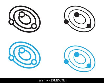 Galaxy system line icon. Graphic resource template, vector illustration ...