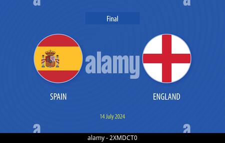 Spain vs England. Soccer scoreboard broadcast graphic template Stock ...