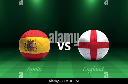Spain vs England. Soccer scoreboard broadcast graphic template Stock ...