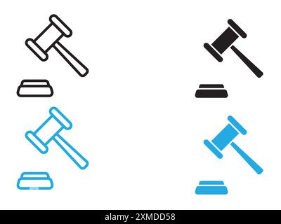 Gavel icon vector line logo mark or symbol set collection outline style ...