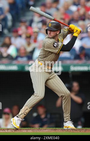 San Diego Padres' Jackson Merrill, right, is congratulated by Trenton ...