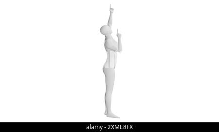 Female Mannequin Pointing Upward Isolated on White Background. Back ...