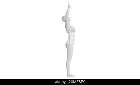 Female Mannequin Pointing Upward Isolated on White Background. Back ...