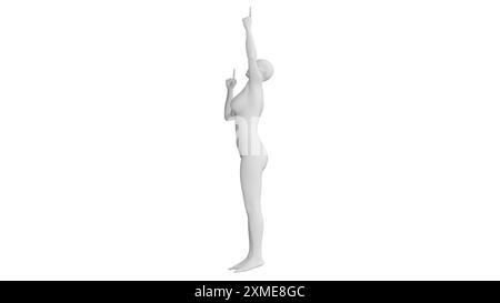 Female Mannequin Pointing Upward Isolated on White Background. Back ...