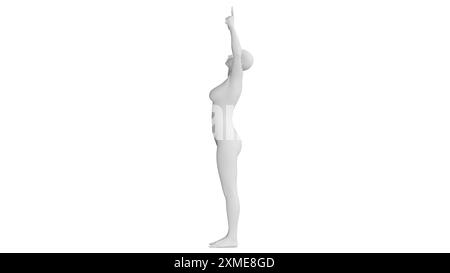 Female Mannequin Pointing Upward Isolated on White Background. Back ...
