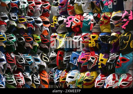 Lucha Libre masks, Mexican wrestler masks at Mercado de Artesan'as La ...