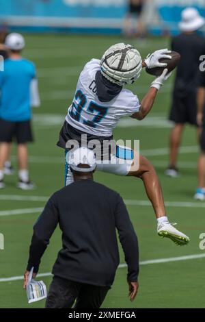 Carolina Panthers safety Alex Cook (27) and defensive tackle Shy Tuttle ...