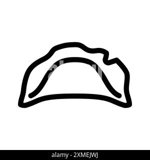 dumplings icon set in thin line outline style and linear vector sign ...