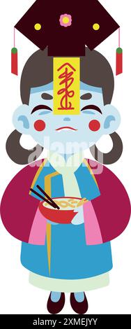 cartoon spirit in chinese hungry ghost festival Stock Vector Image ...