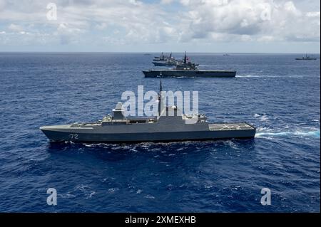 Republic of Singapore Navy frigate RSS Stalwart (72) sails in formation ...