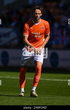 Dan Sassi of Blackpool during the Pre-season friendly match Blackpool ...