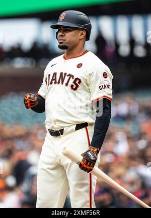 San Francisco Giants' LaMonte Wade Jr. in action during a baseball game ...
