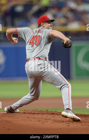 Cincinnati Reds pitcher Nick Lodolo throws in the first inning of a baseball game against the ...