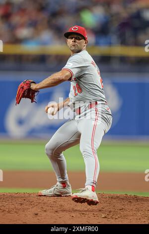 Tampa Bay Rays' Nick Martinez pitches to the Los Angeles Angels during ...