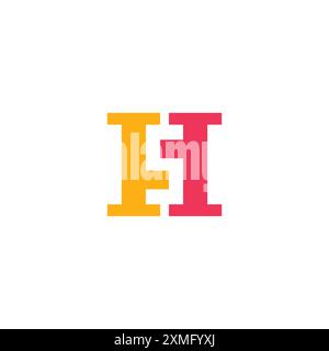 HS Initial Letter logo icon design template elements with wave colorful ...