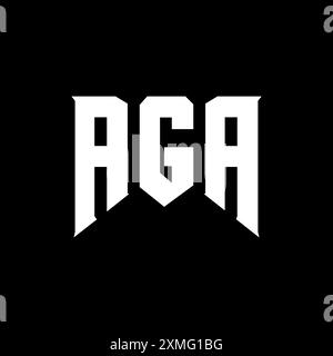 AGA letter logo design for technology company. AGA logo design black ...