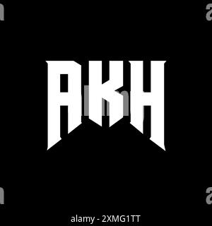 AKH letter logo design for technology company. AKH logo design black ...