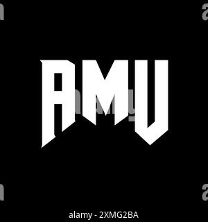 AMU letter logo design for technology company. AMU logo design black ...