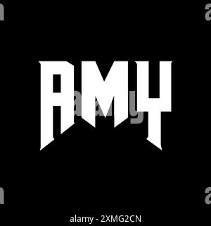 AMY letter logo design for technology company. AMY logo design black ...