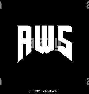 AWS letter logo design for technology company. AWS logo design black ...