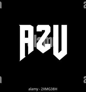 AZU letter logo design for technology company. AZU logo design black ...
