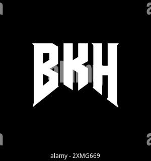 BKH letter logo design for technology company. BKH logo design black ...