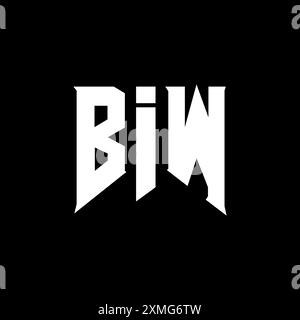 BIW letter logo design for technology company. BIW logo design black ...