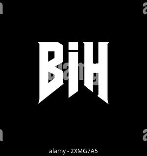 BIH letter logo design for technology company. BIH logo design black ...