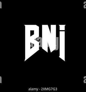 BNI letter logo design for technology company. BNI logo design black ...