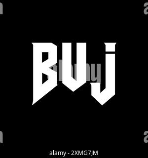 BUJ letter logo design for technology company. BUJ logo design black ...