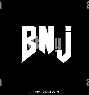 BNJ letter logo design for technology company. BNJ logo design black ...