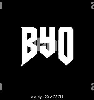 BYO letter logo design for technology company. BYO logo design black ...
