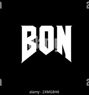BON letter logo design for technology company. BON logo design black ...
