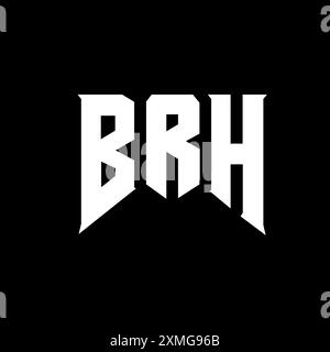 BRH letter logo design for technology company. BRH logo design black ...