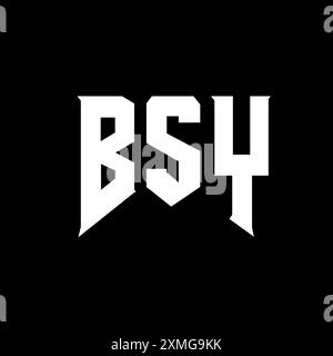 BSY letter logo design for technology company. BSY logo design black ...