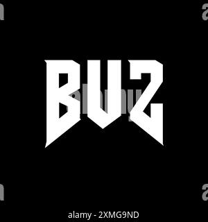 BUZ letter logo design for technology company. BUZ logo design black ...