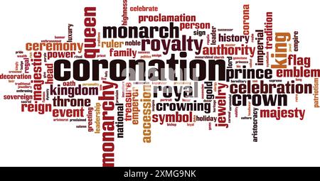 Coronation word cloud concept. Collage made of words about coronation ...