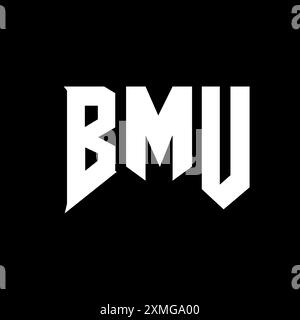 BMU letter logo design for technology company. BMU logo design black ...