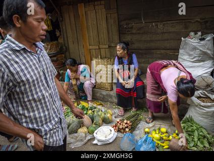 Chakma tribe women at a market, Chittagong Division, Rangamati Sadar ...