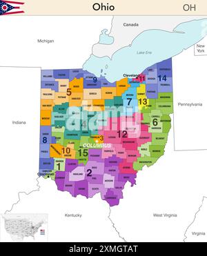 Ohio map. Borders of Ohio for your infographic. Vector US state shape ...