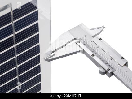 Measuring the thickness of a solar cell with a Vernier caliper Stock ...