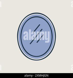 Oval mirror vector icon. Graph symbol for furniture, web site and apps ...