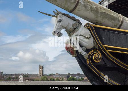 HMS Unicorn, sailing frigate of the successful Leda class part of the ...