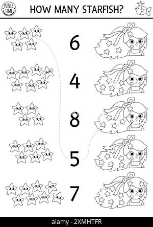 Match the numbers black and white under the sea game with octopus and ...