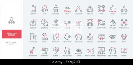 Workforce flowchart, employee thin black outline symbols vector ...