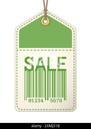 Tag with bar code icon green Stock Vector Image & Art - Alamy