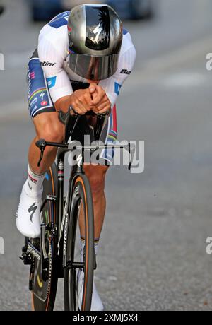 Remco Evenepoel final Time Trial Tour de France 2024 Nice 3rd overall Stock Photo - Alamy